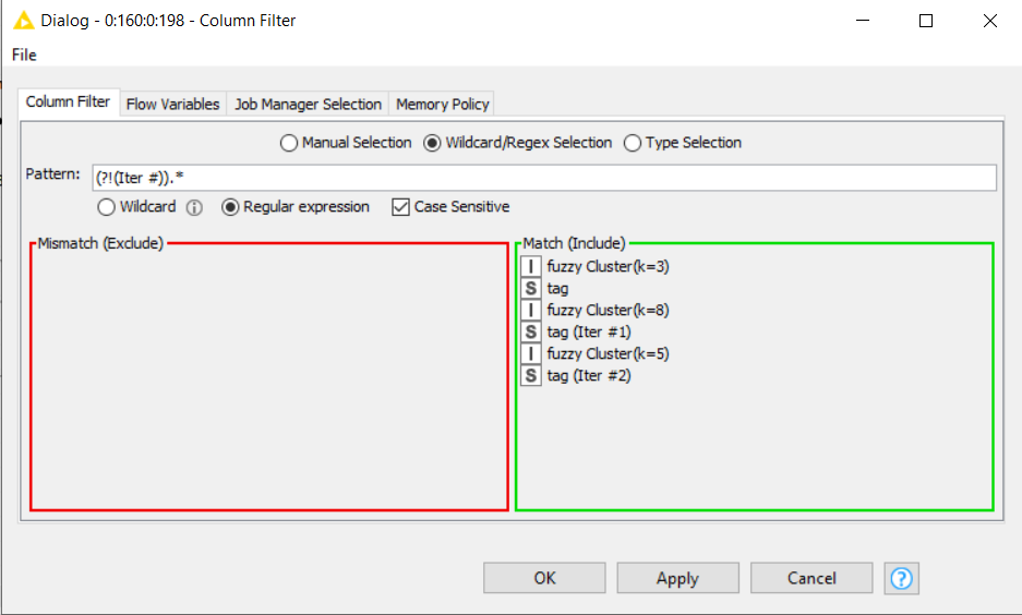 Regex Matching All Words Except One In Column Filter KNIME Analytics